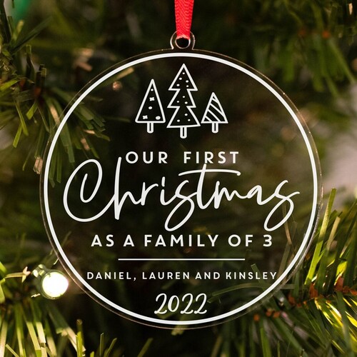 Family Christmas Ornament First Christmas as Family of 3 - Etsy