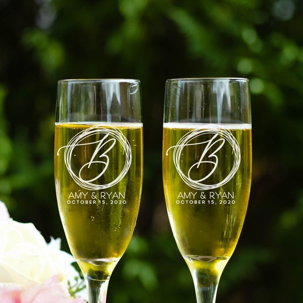 Personalized Champagne Flutes - Etsy