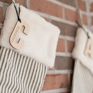 Stocking Tags Personalized, Initial Letter Stocking Tags, Christmas ...