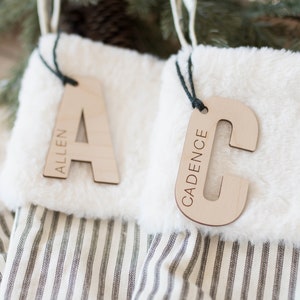 Stocking Tags Personalized, Initial Letter Stocking Tags, Christmas ...