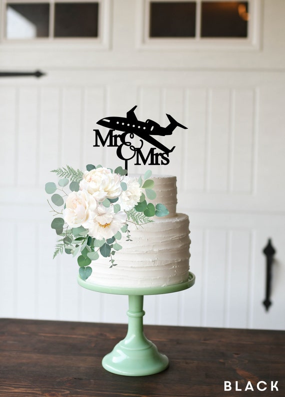 Airplane Wedding Cake Topper Pilot Wedding Cake Topper Mr | Etsy