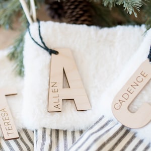 Stocking Tags Personalized, Initial Letter Stocking Tags, Christmas ...