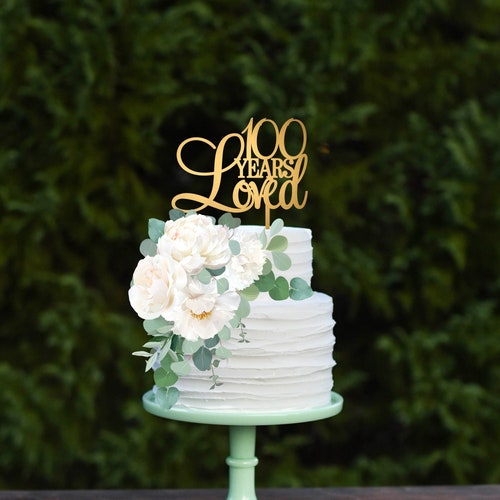 Cheers to 100 Years 100th Birthday Cake Topper Happy 100th - Etsy