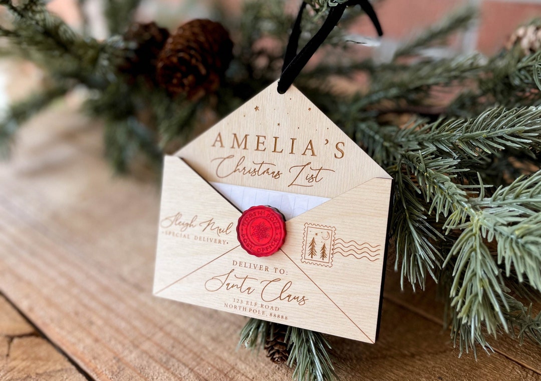 Letter to Santa Ornament Christmas List, Personalized Christmas ...