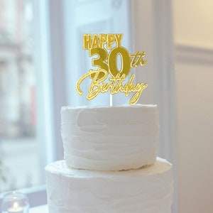 Happy 30th Birthday 3D Cake Topper Handcrafted - Etsy