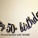 Happy 50th Birthday Cursive Banner 1 Set Birthday Glitter - Etsy