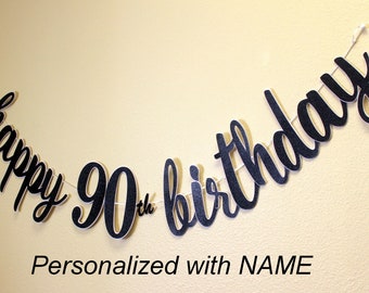 90 Years Loved Banner Script Font 90th Birthday 90th - Etsy