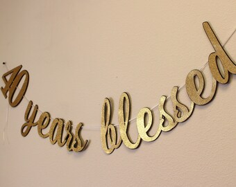 Happy 90th Birthday Cursive Banner 1 Set Birthday Glitter - Etsy