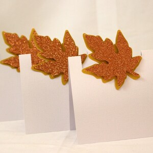 Copper Fall Leaf Place Cards / Food Escort Cards, Set of 12 Pcs ...