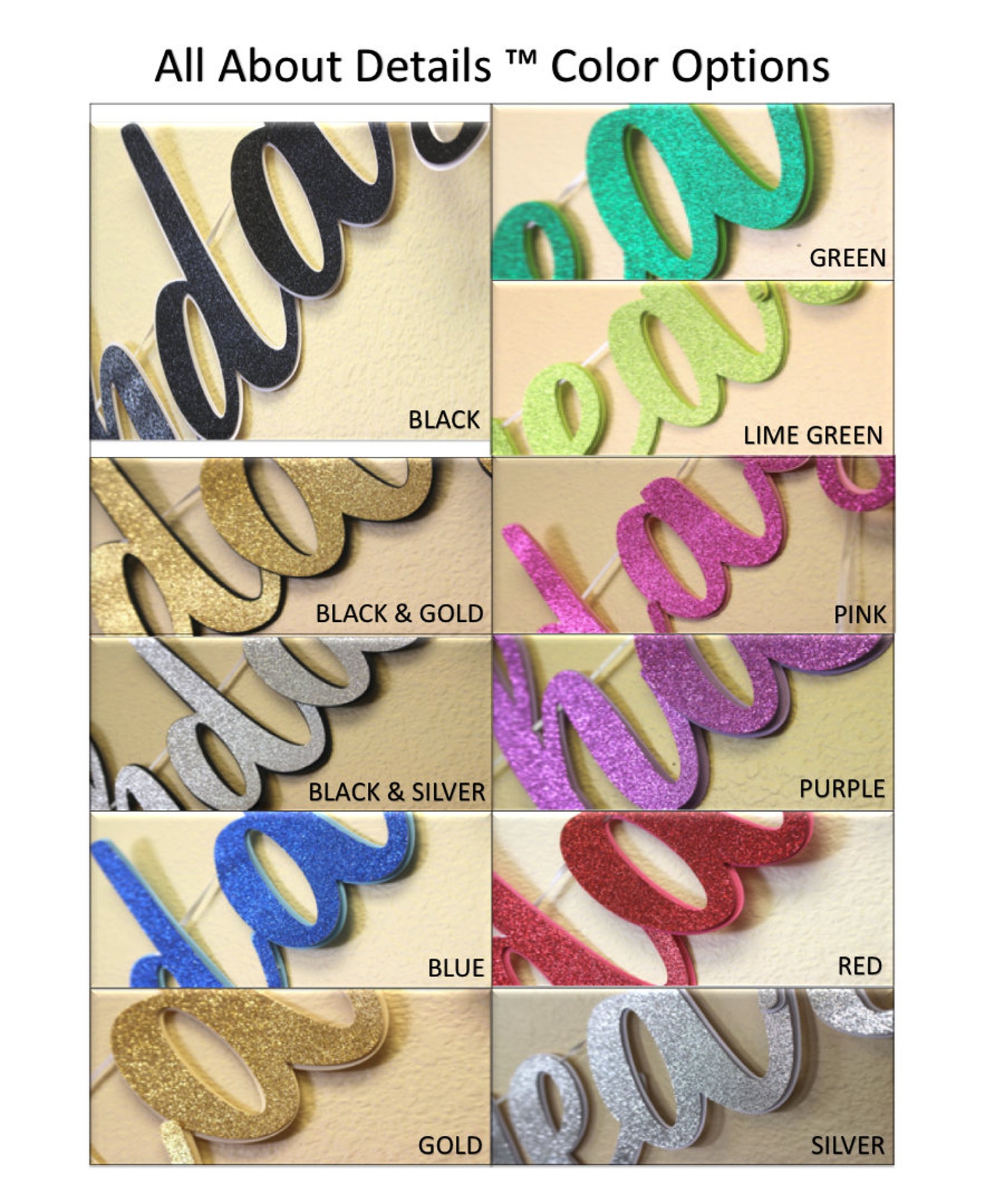 Happy 90th Birthday Cursive Banner 1 Set Birthday Glitter - Etsy