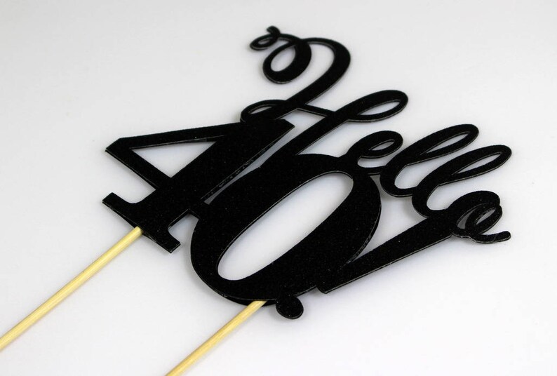 Hello 40 Cake Topper 1pc Glitter Cake Topper Birthday | Etsy