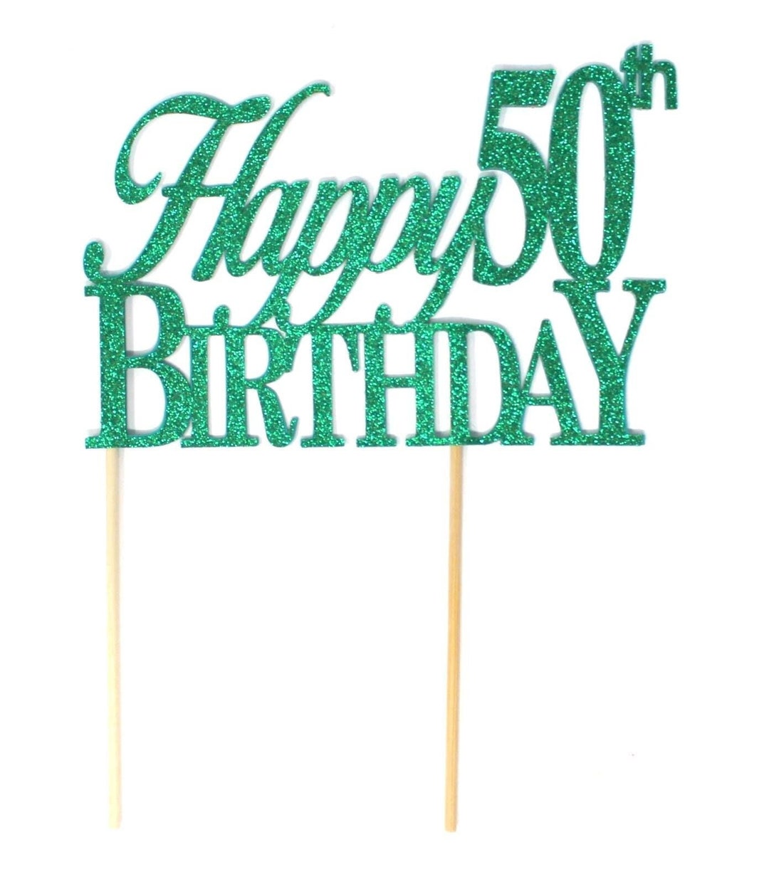 Happy 50th Birthday Cake Topper, 1pc, Glitter Cake Topper, Birthday ...