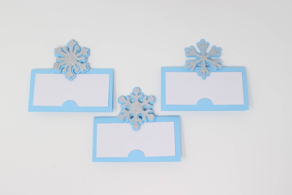 Snowflakes Place Cards 12pcs Winter Theme Winter - Etsy