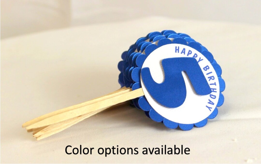 5th Birthday Cupcake Toppers, Set of 12, Birthday, Handcrafted Party ...