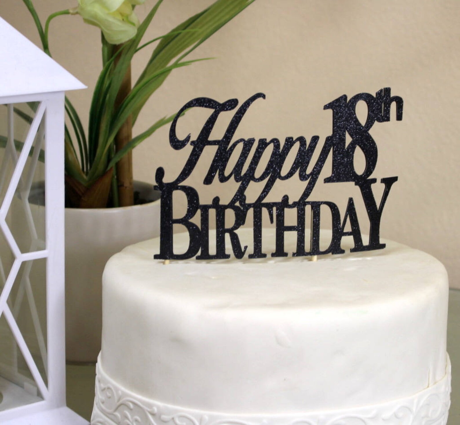 Happy 18th Birthday Cake Topper 1pc Glitter Cake Topper - Etsy
