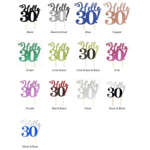Hello 30 Cake Topper, 1pc, Glitter Cake Topper, 30th Birthday ...