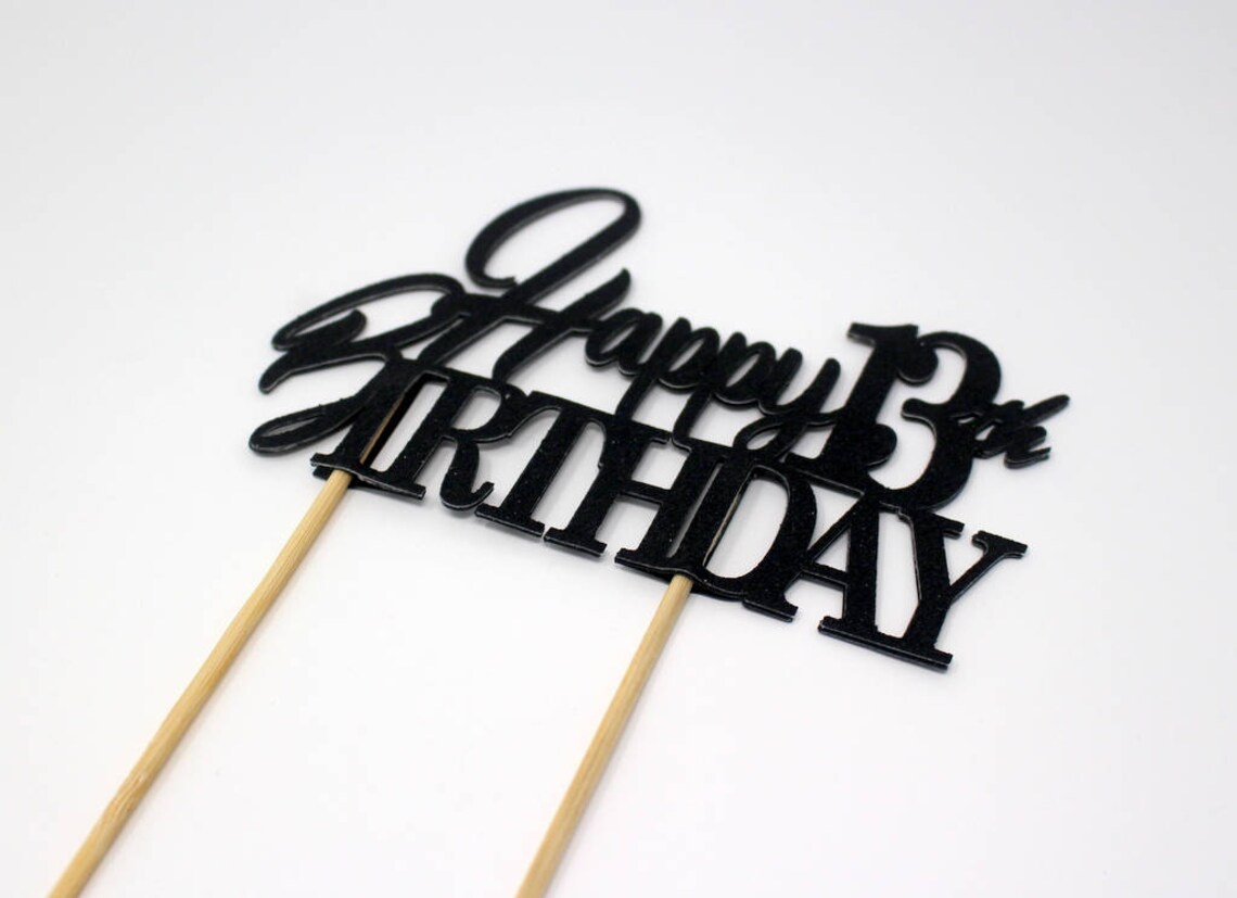 Happy 13th Birthday Cake Topper 1pc Glitter Cake Topper - Etsy