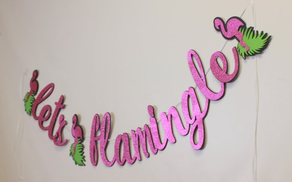 Flamingo Theme Lets Flamingle Cursive Banner 1set Bridal - Etsy