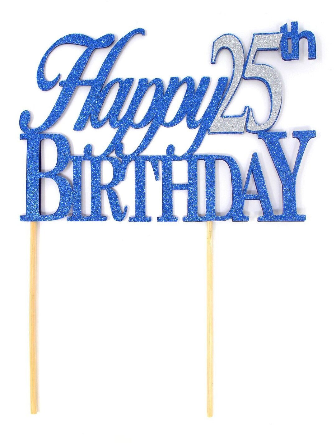 Happy 25th Birthday Cake Topper, 1pc, Glitter Cake Topper, Birthday ...