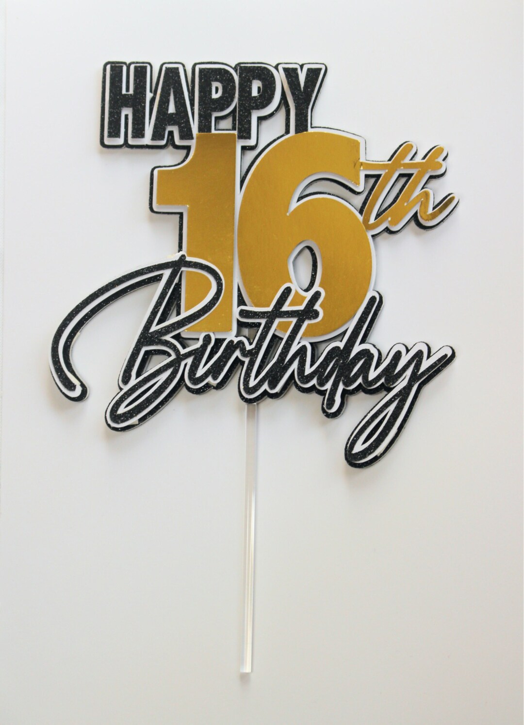 Happy 16th Birthday 3D Cake Topper Handcrafted - Etsy