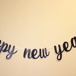 Happy New Year Cursive Banner 1 set New Year's | Etsy