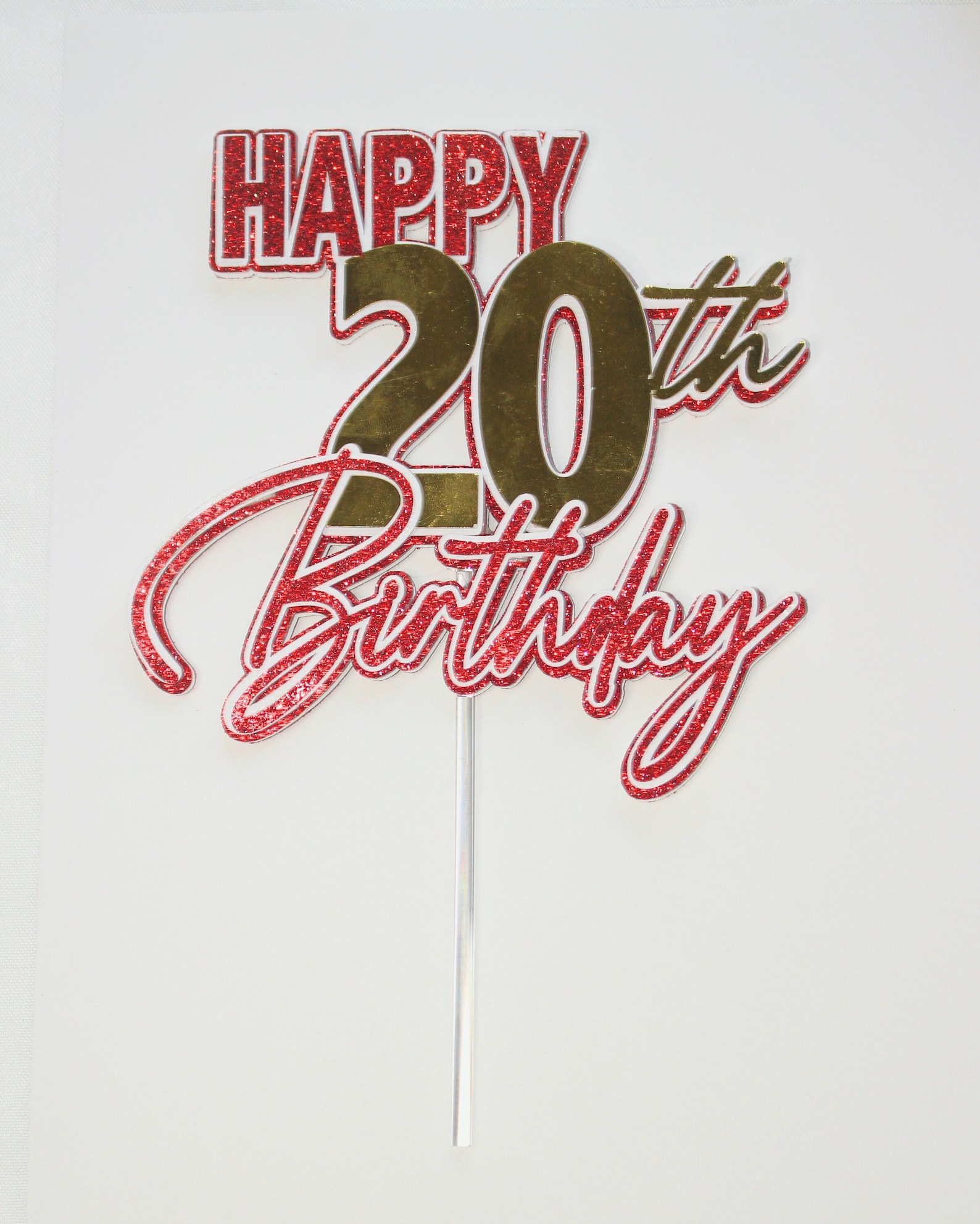 Happy 20th Birthday 3D Cake Topper Handcrafted - Etsy