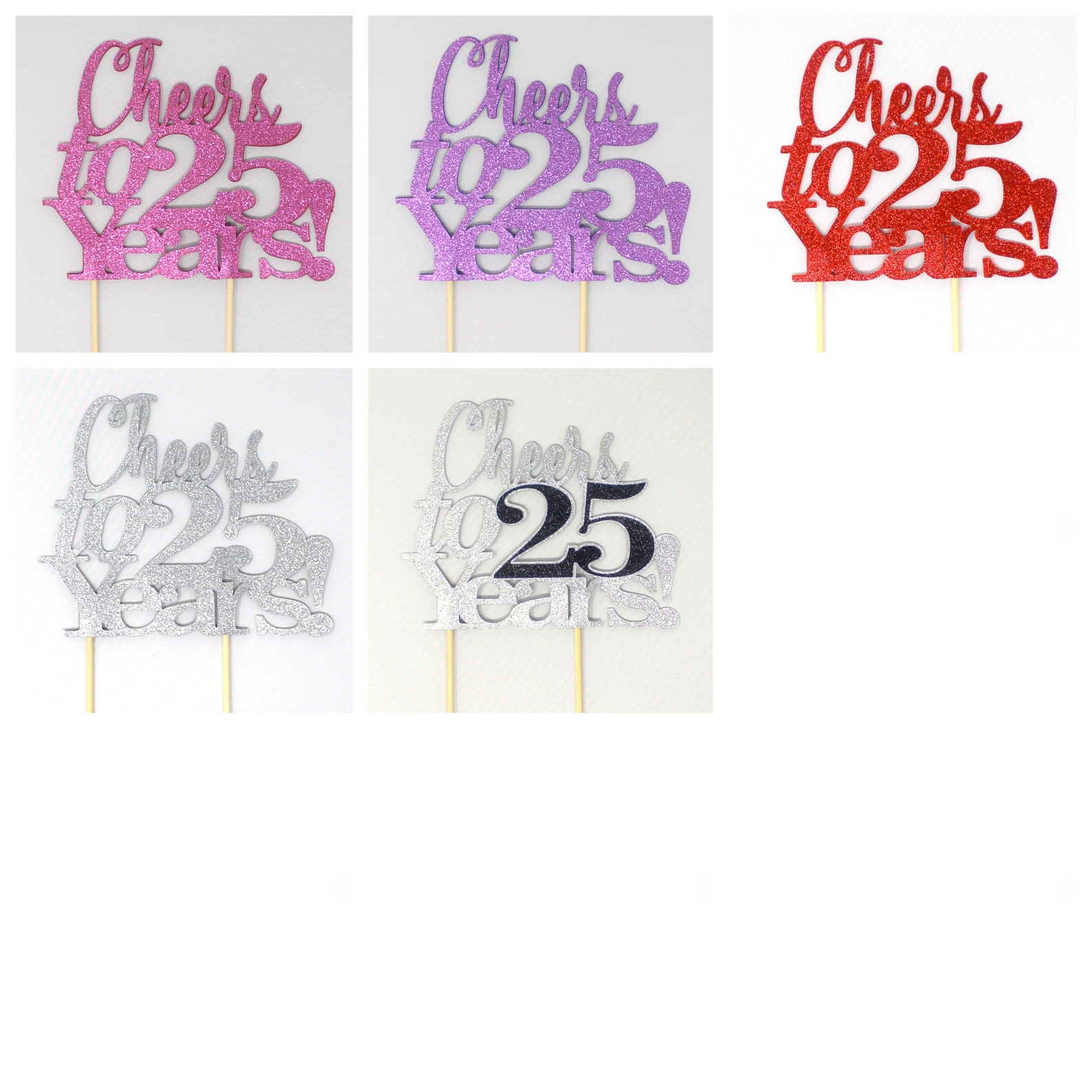 All About Details Cheers to 25 Years Cake Topper 1PC 25th - Etsy