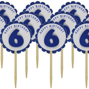 6th Birthday Cupcake Toppers, Set of 12, Birthday, Handcrafted Party ...