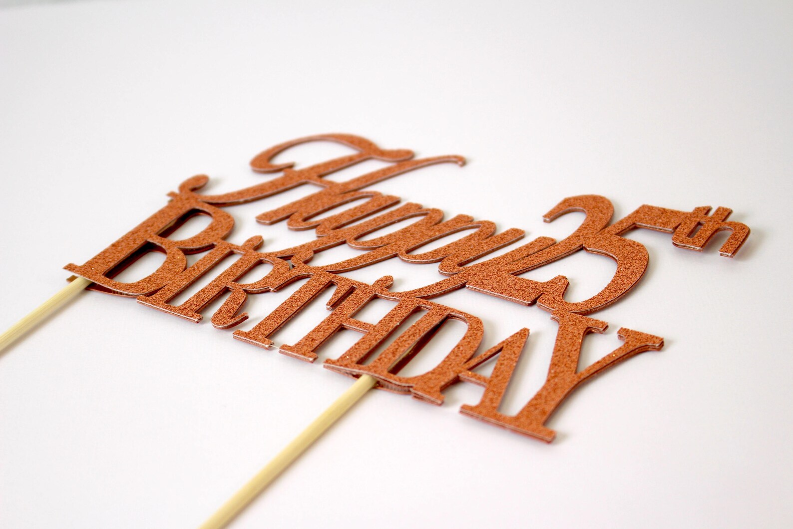 Happy 25th Birthday Cake Topper 1pc Glitter Cake Topper | Etsy