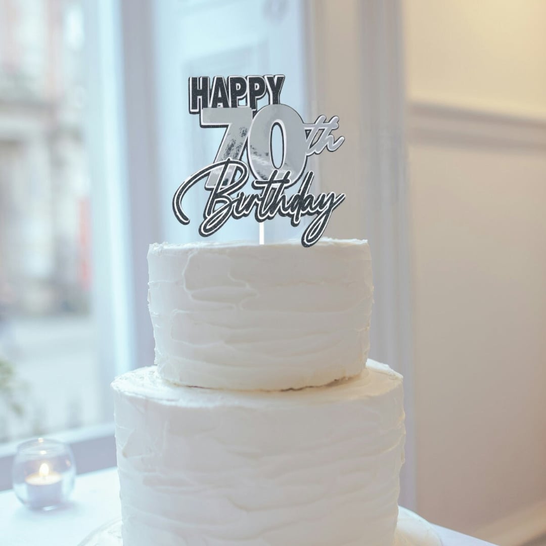 Happy 70th Birthday 3D Cake Topper Handcrafted - Etsy