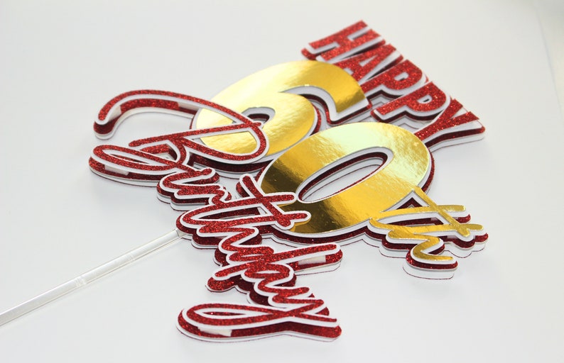 Happy 60th Birthday 3D Cake Topper Handcrafted - Etsy