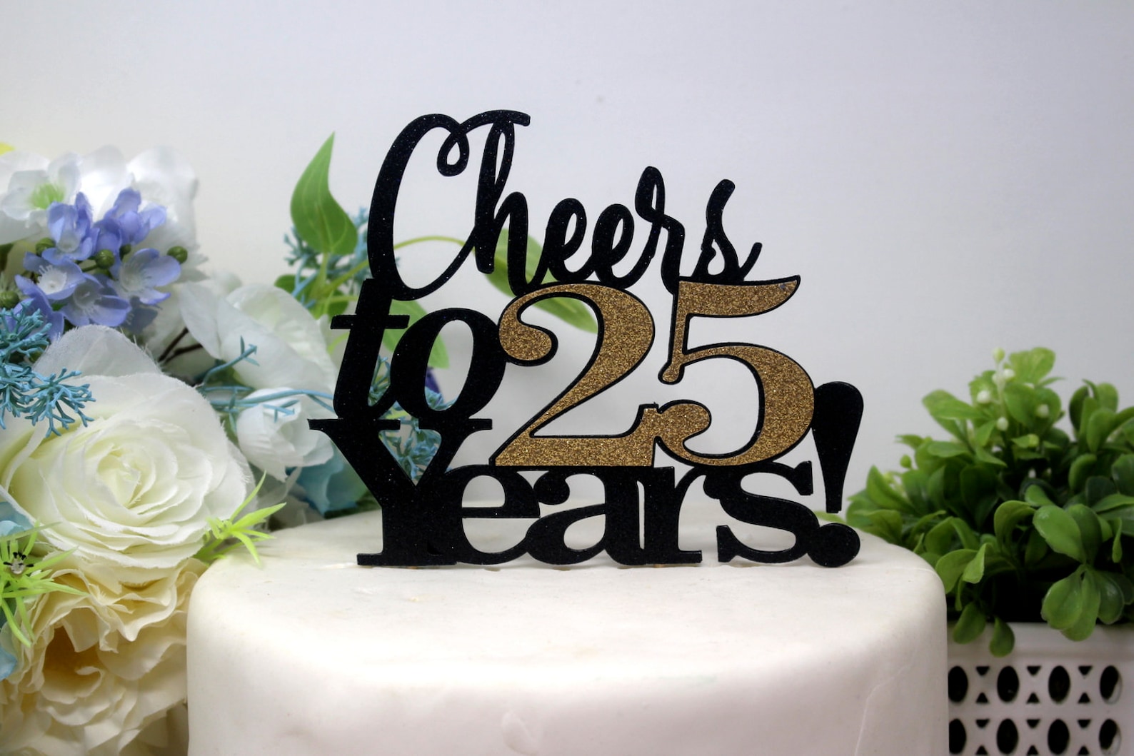 All About Details Cheers to 25 Years Cake Topper 1PC 25th - Etsy