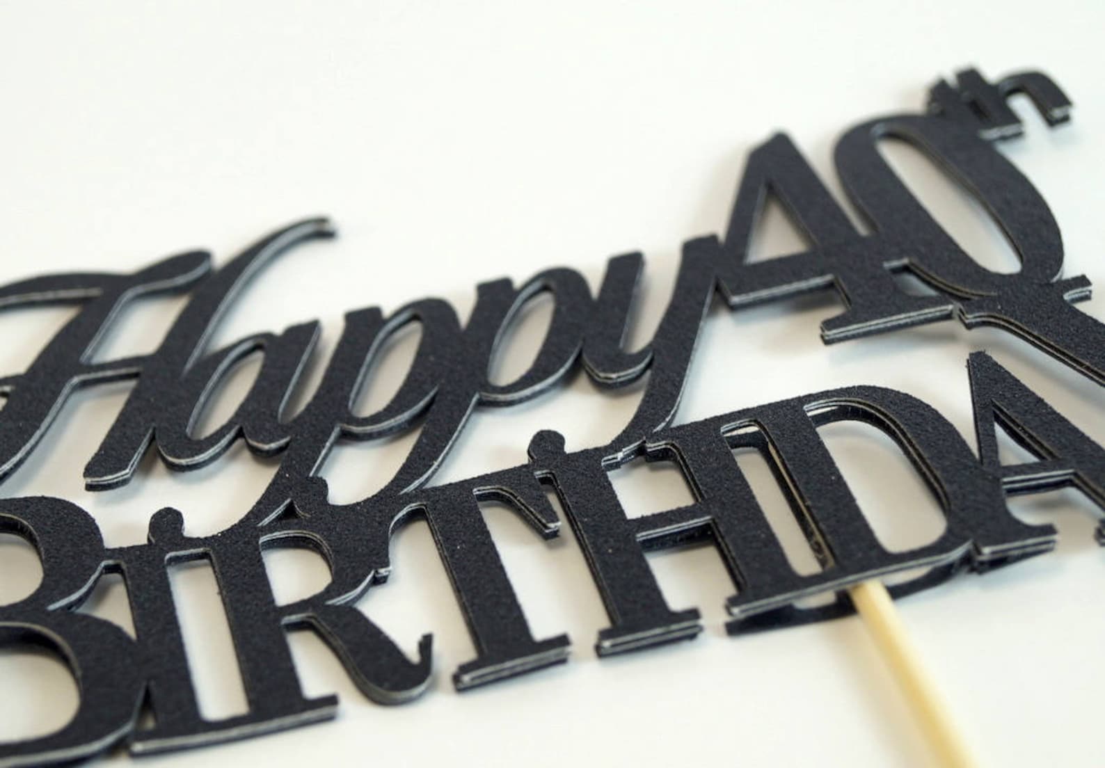 Happy 40th Birthday Cake Topper 1pc Glitter Cake Topper | Etsy