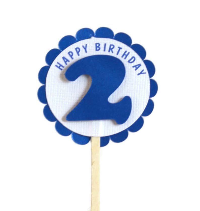 2nd Birthday Cupcake Toppers Set of 12 Birthday Handcrafted - Etsy
