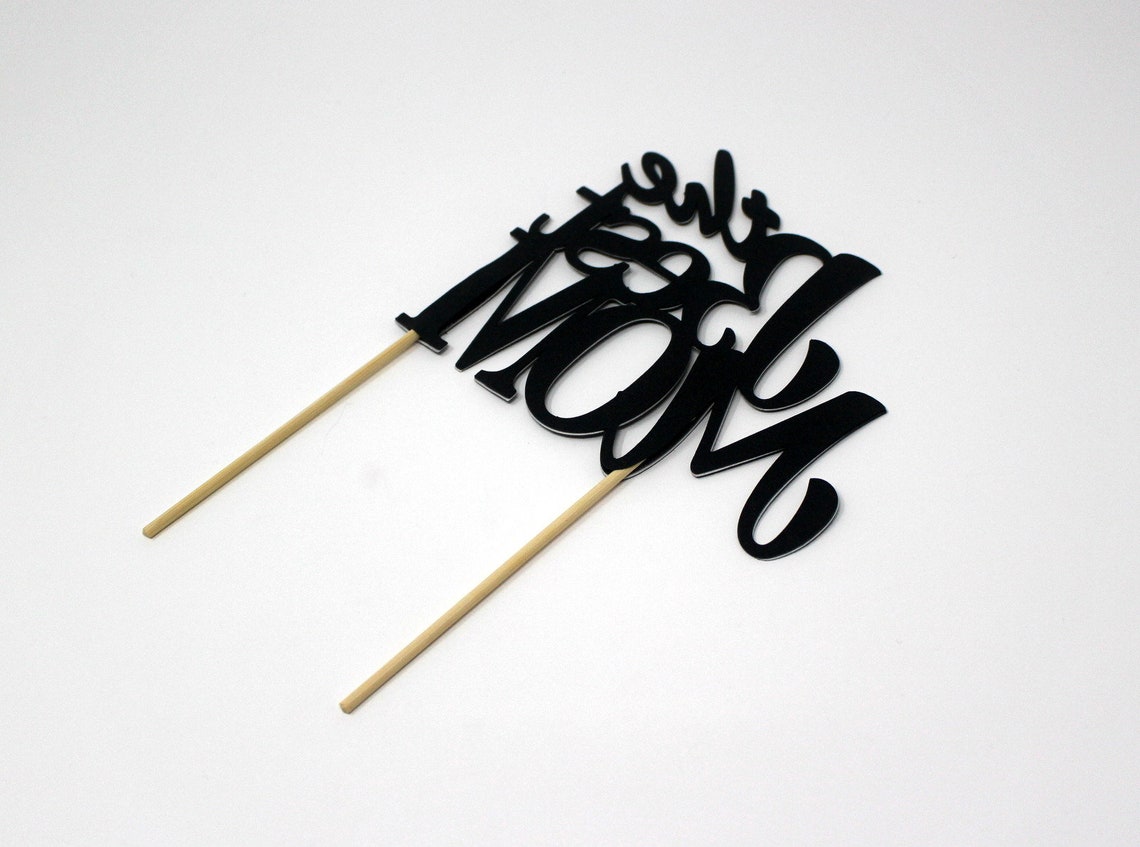 The Best Mom Cake Topper 1pc Mother's Day Glitter Cake - Etsy