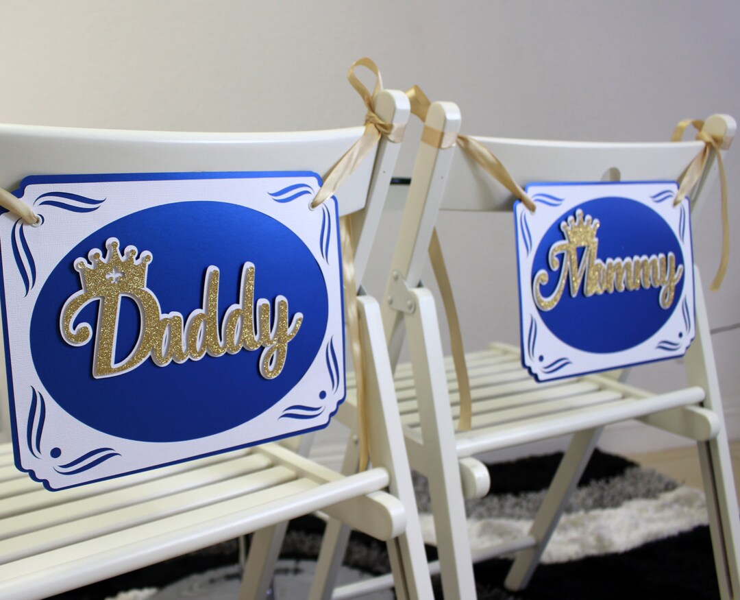Prince Theme Daddy-mommy Chair Signs, 1set, Prince Theme Baby Shower ...
