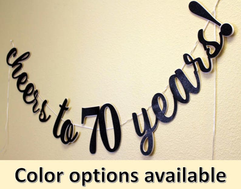 Cheers to 70 Years Cursive Banner 1 Set Birthday - Etsy