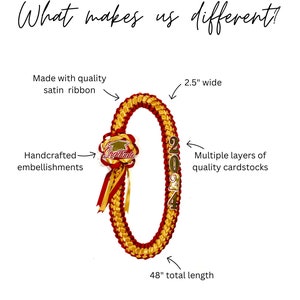 2024 Red & Gold Double Braided Graduation Ribbon Lei - Etsy