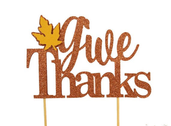 Copper Fall Theme Give-thanks Cake Topper 1pc Thanksgiving | Etsy