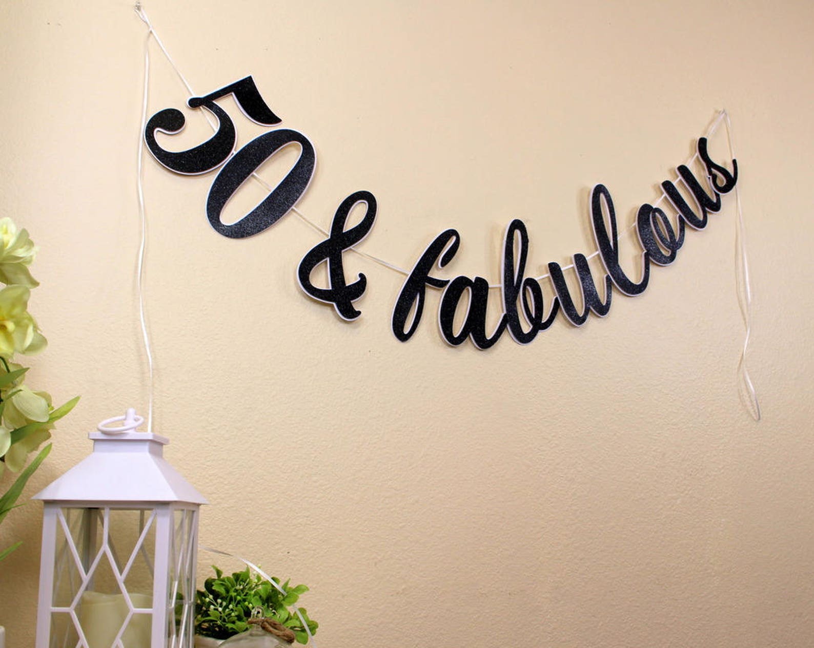 50 & Fabulous Cursive Banner1set 50th Birthday Banner - Etsy UK