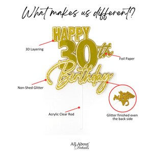Happy 30th Birthday 3D Cake Topper Handcrafted - Etsy