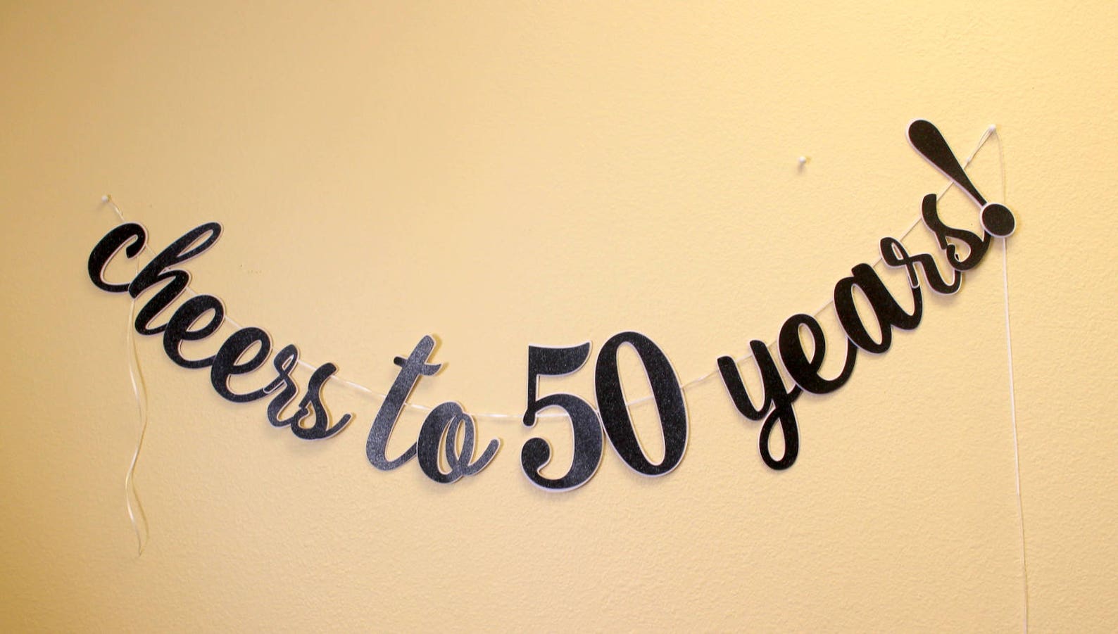 Cheers to 50 Years Cursive Banner, 1 Set, Birthday, Anniversary ...