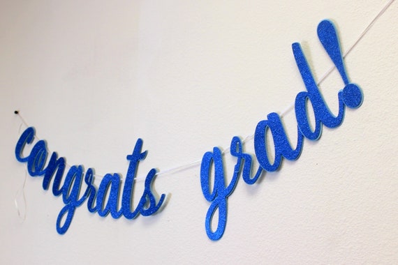Congrats Grad Cursive Banner Graduation Banner Graduation | Etsy