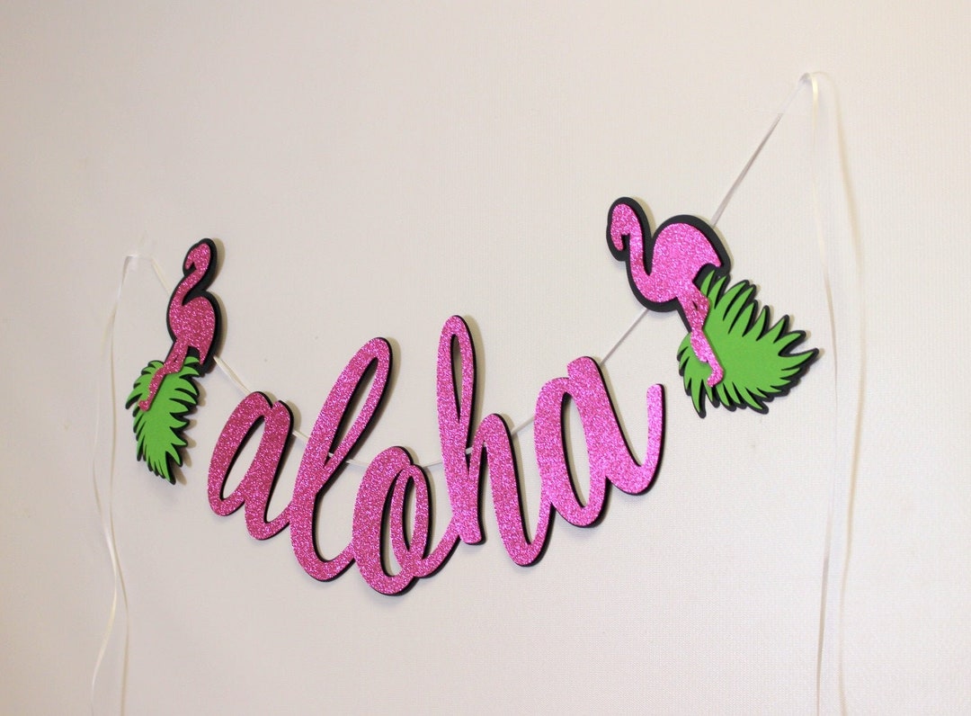 Flamingo Theme Aloha Cursive Banner 1set Bridal Shower - Etsy