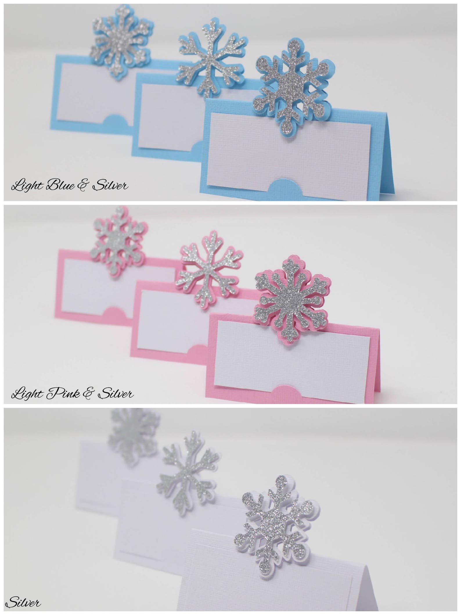 Snowflakes Place Cards 12pcs Winter Theme Winter - Etsy