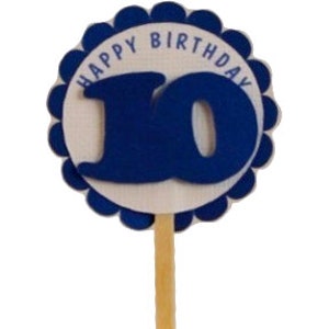 10th Birthday Cupcake Toppers, Set of 12, Birthday, Handcrafted Party ...