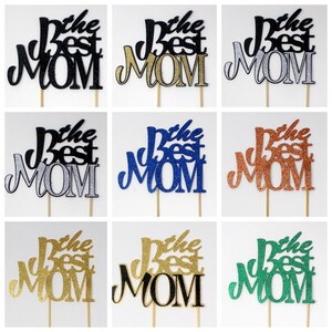 The Best Mom Cake Topper, 1pc, Mother's Day, Glitter, Cake Decor ...