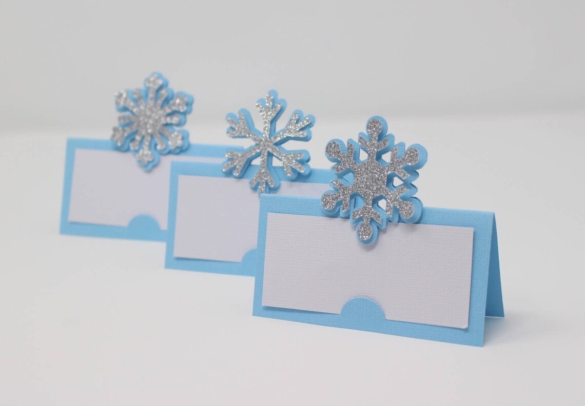Snowflakes Place Cards 12pcs Winter Theme Winter - Etsy