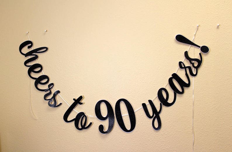 Cheers to 90 Years Cursive Banner 1 Set Birthday - Etsy
