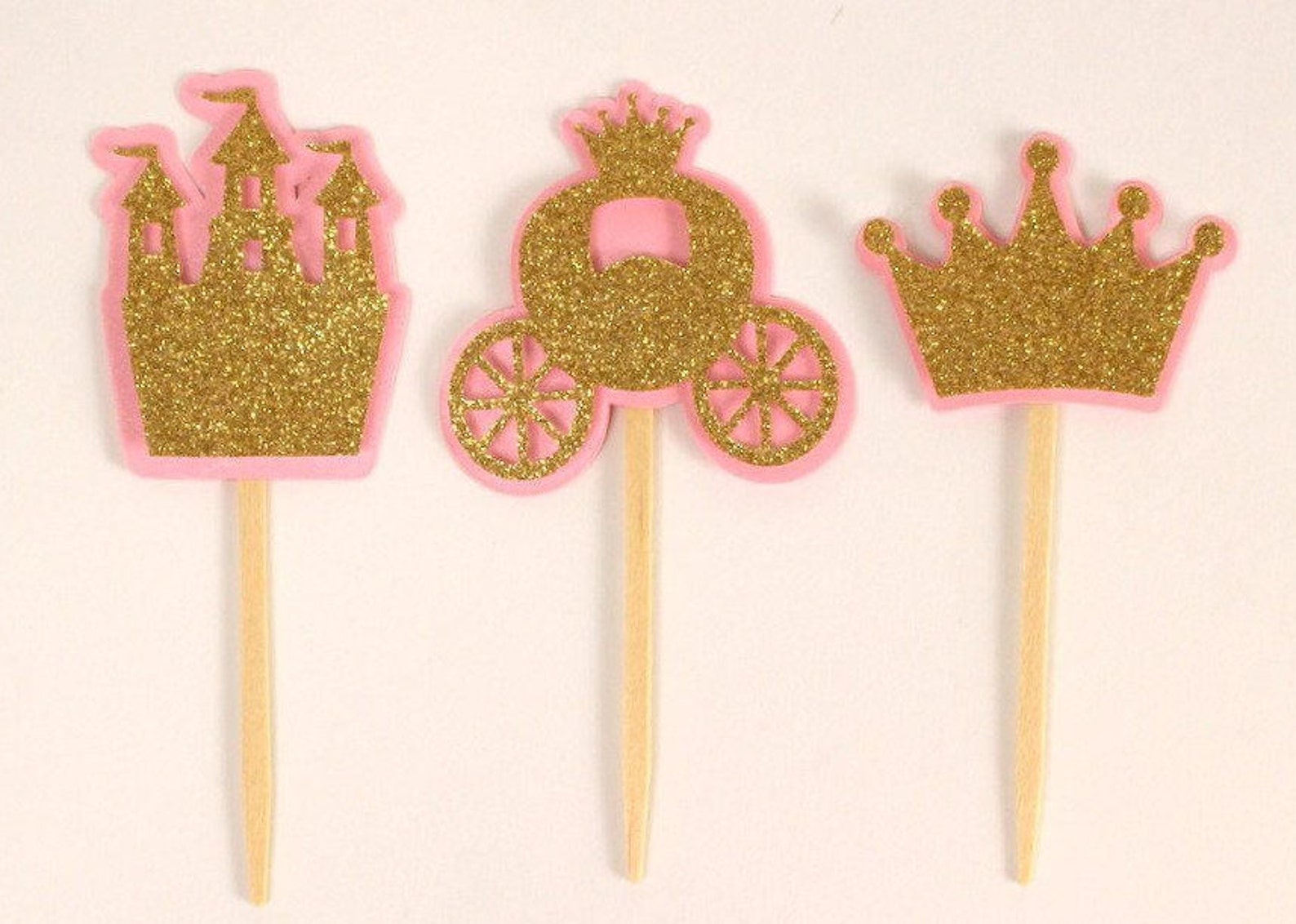 Princess Theme Cupcake Toppers Set of 12 Birthday Baby | Etsy